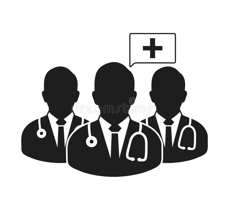 Medical Team Icon with Male and Female Doctor Symbols. Flat Style ...