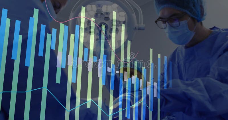 Medical or Team Reaching, Adjusting Overhead Lamp Under Transparent ...