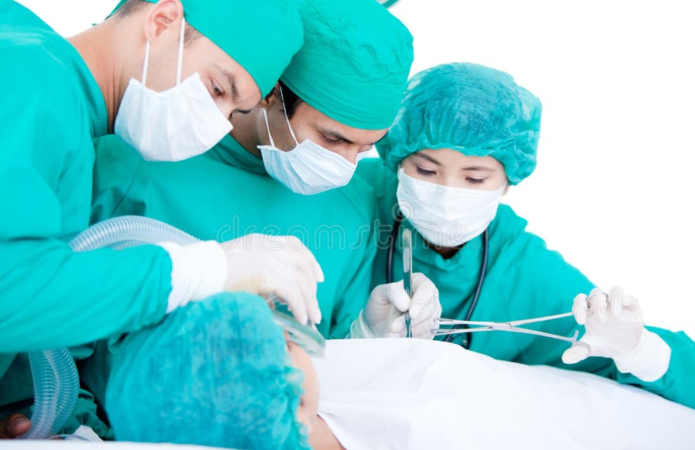 Medical Team Using Surgery Equipment Stock Photo - Image of clinical ...