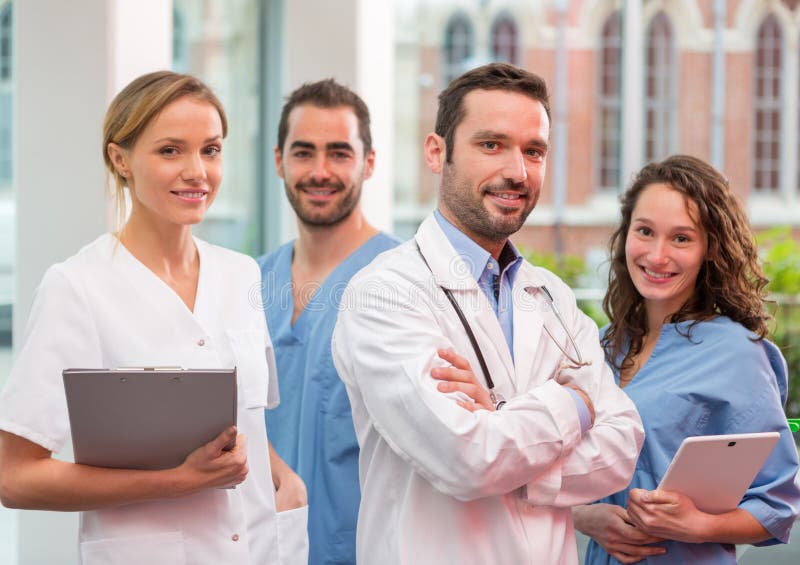 Medical Team Working at the Hospital All Together Stock Photo - Image ...