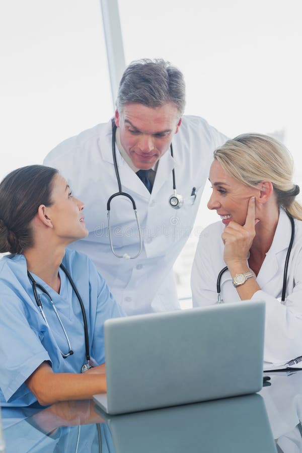 Medical Team Working on Laptop Stock Image - Image of medical ...