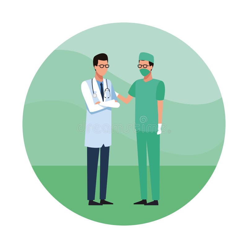 Medical Teamwork Round Icon Stock Vector - Illustration of shape ...