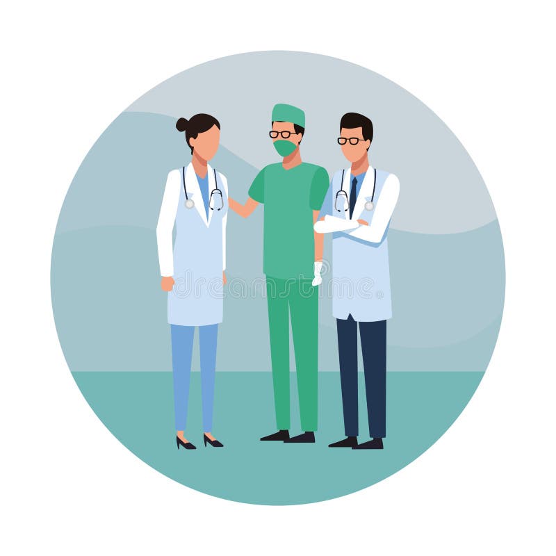 Medical Teamwork Round Icon Stock Vector - Illustration of round ...