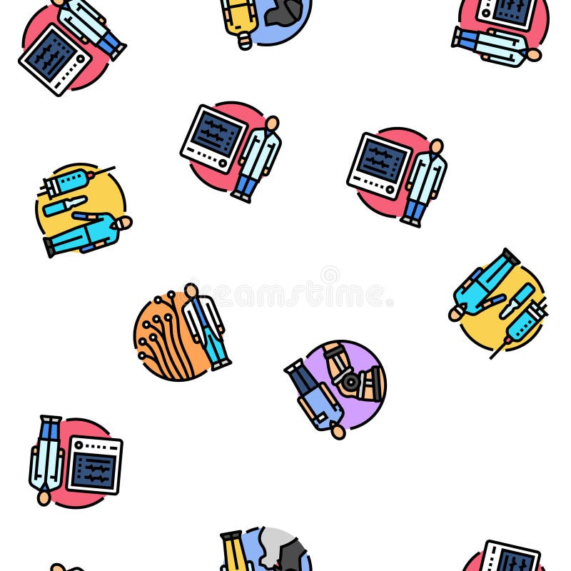 Medical Technician Seamless Pattern Vector Stock Vector - Illustration ...