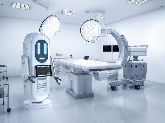Medical Technology Concept with Assistant Robot with Mri Scan Machine ...