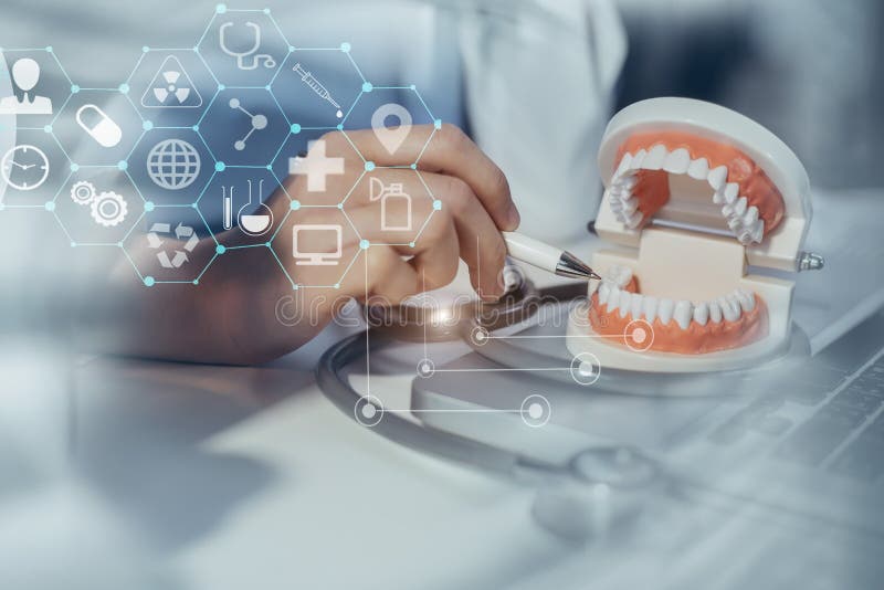 Medical Technology Concept. Doctor Working on Modern Digital Tablet and ...