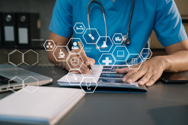 Medical Technology Concepts the Doctor is Working Stock Image - Image ...