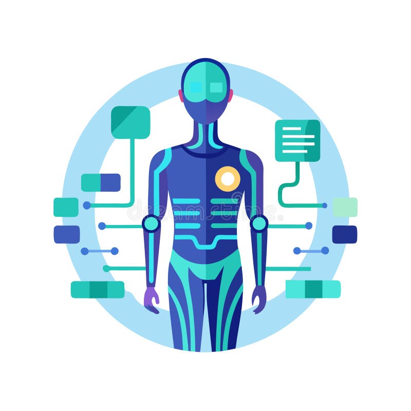 Medical Technology: Futuristic Human Body with Data Visualization and ...