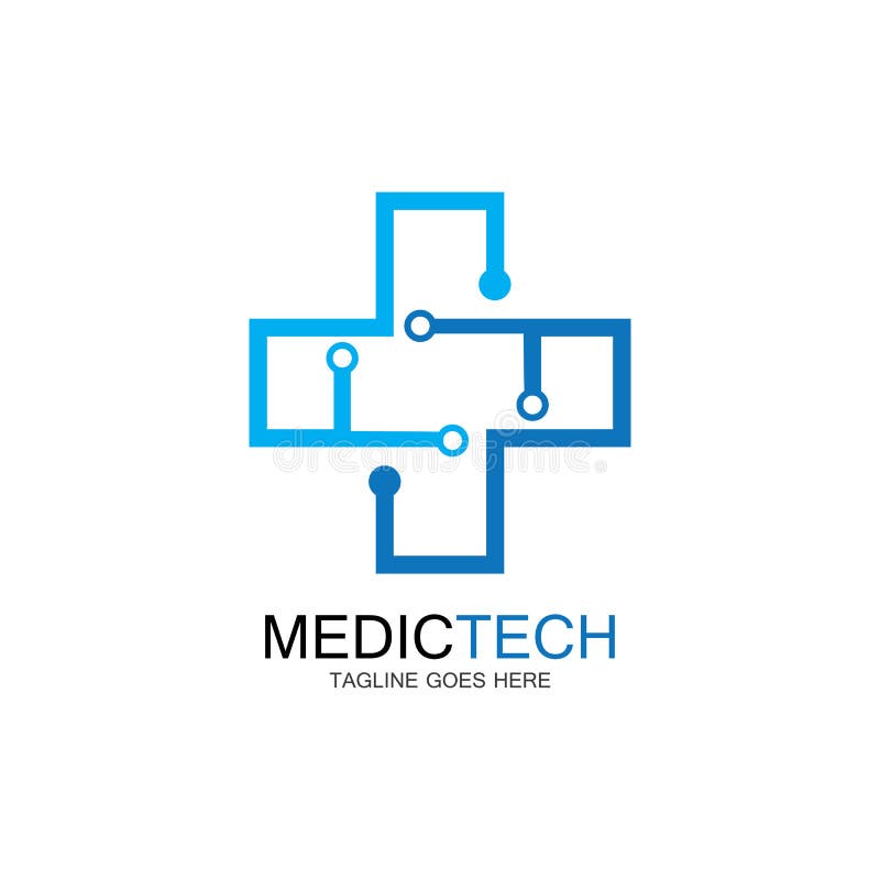 Digital Health Care Logo Set, Medical Technology Icon Design - Vector ...