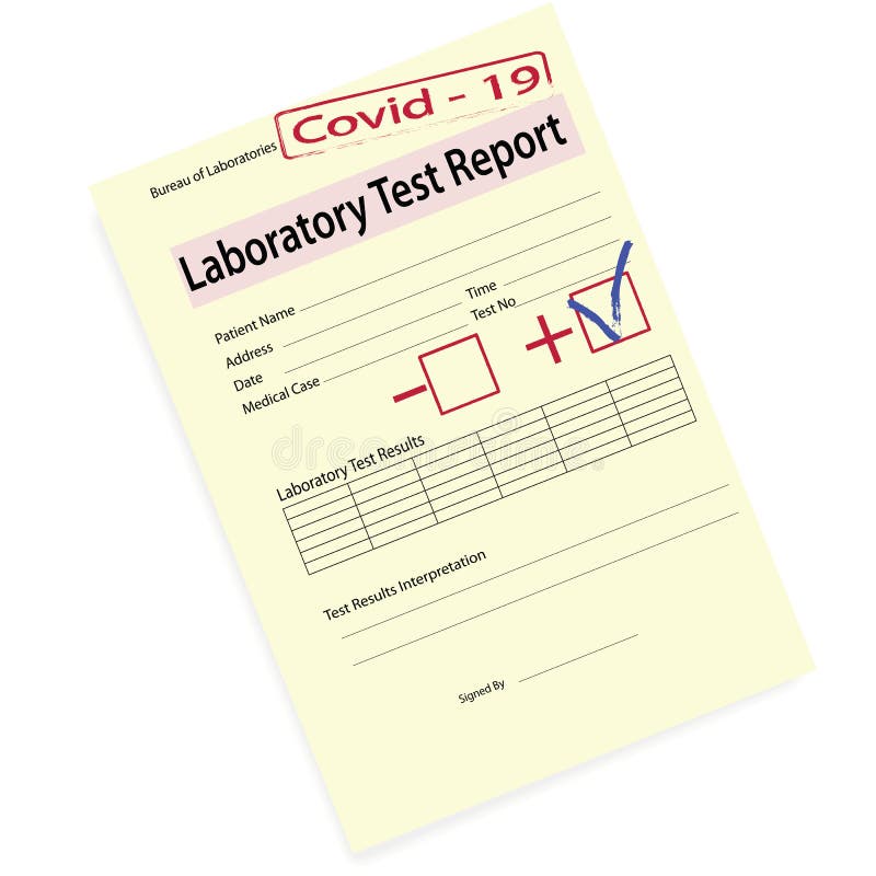 Medical Test Form for Covid-19 Coronavirus Stock Vector - Illustration ...