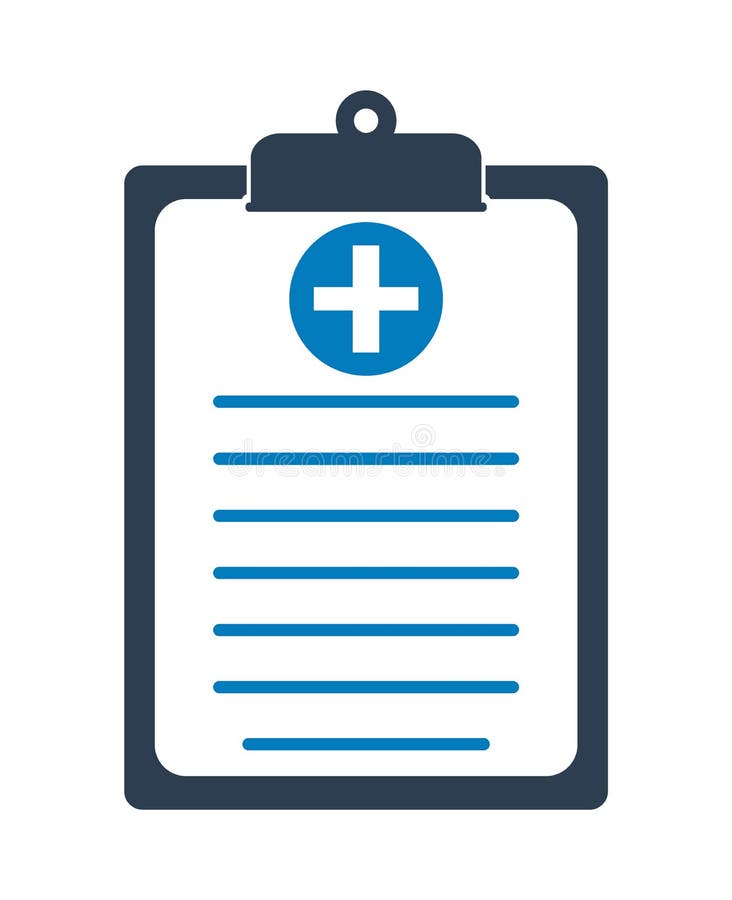 Medical Test Report Icon on Clipboard Symbol. Stock Vector ...