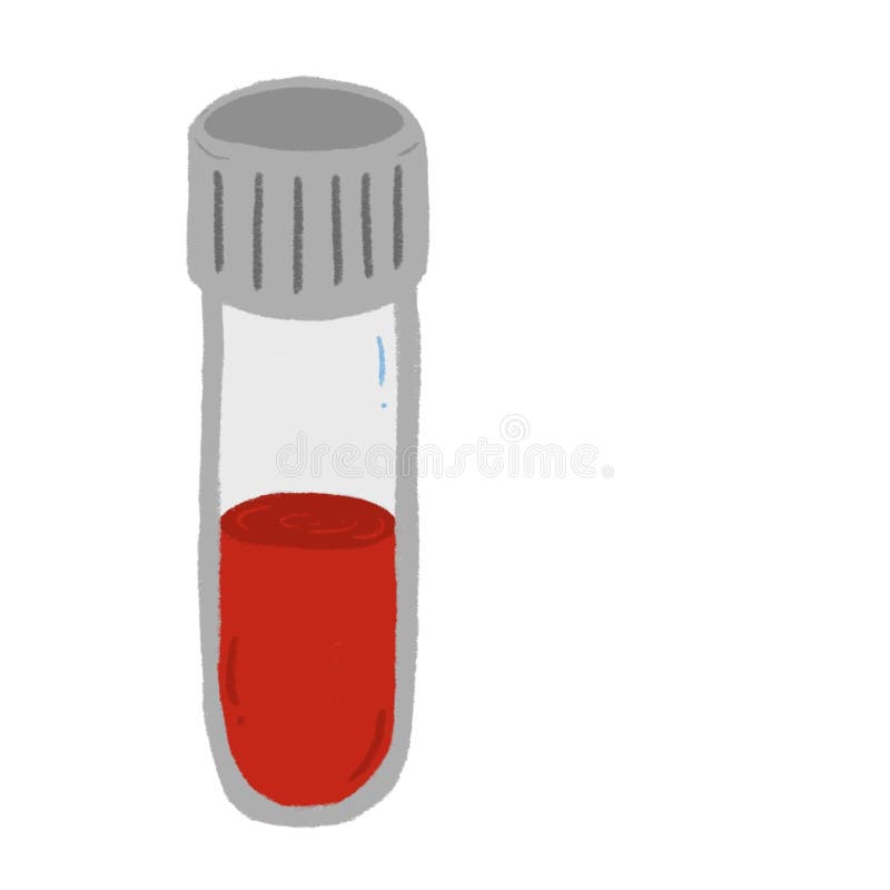 Medical Test Tube with Blood Inside the Tube Vector Stock Photo ...
