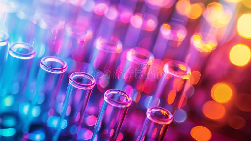 Medical Test Tubes with Liquid in a Science Laboratory, Showcasing ...