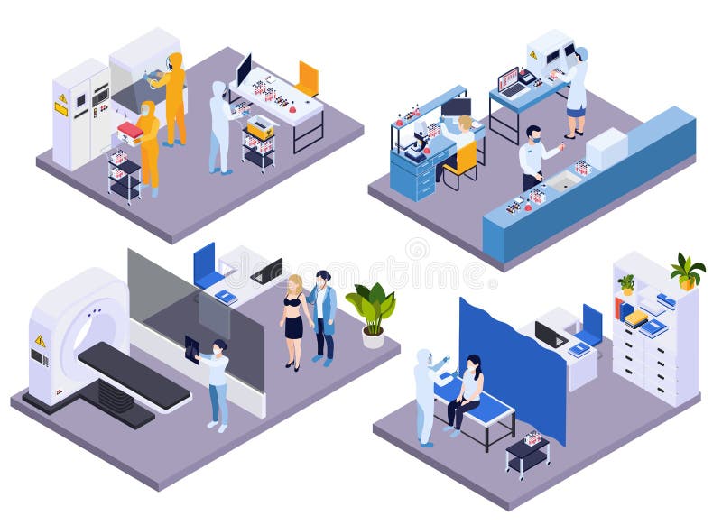 Medical Testing Isometric Compositions Stock Vector - Illustration of ...