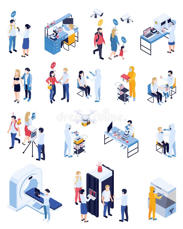 Medical Testing Isometric Set Stock Vector - Illustration of capsule ...