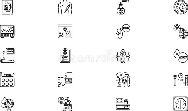 Medical Tests Icons Collection is a Vector Illustration with Editable ...