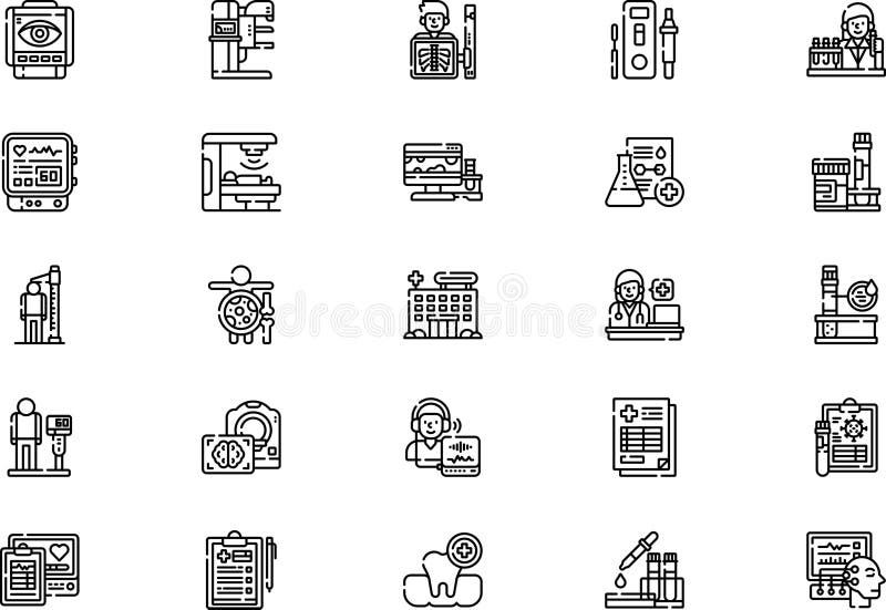 Medical Tests Icons Collection is a Vector Illustration with Editable ...