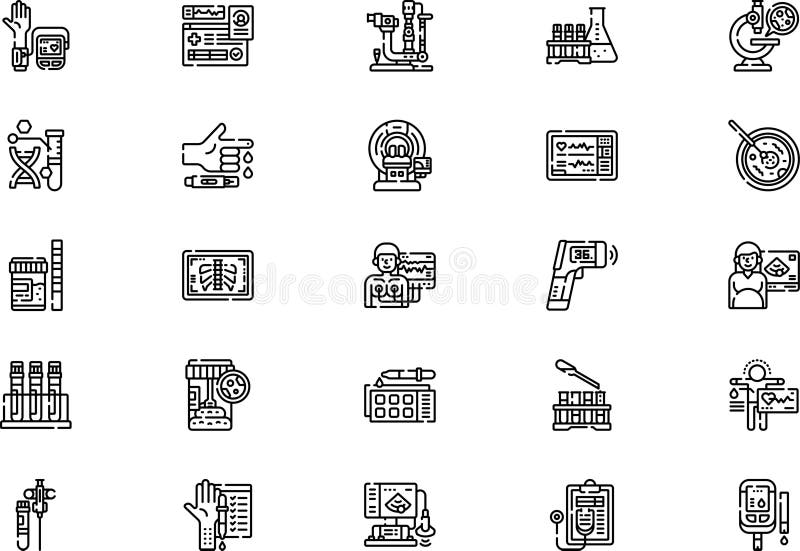 Medical Tests Icons Collection is a Vector Illustration with Editable ...