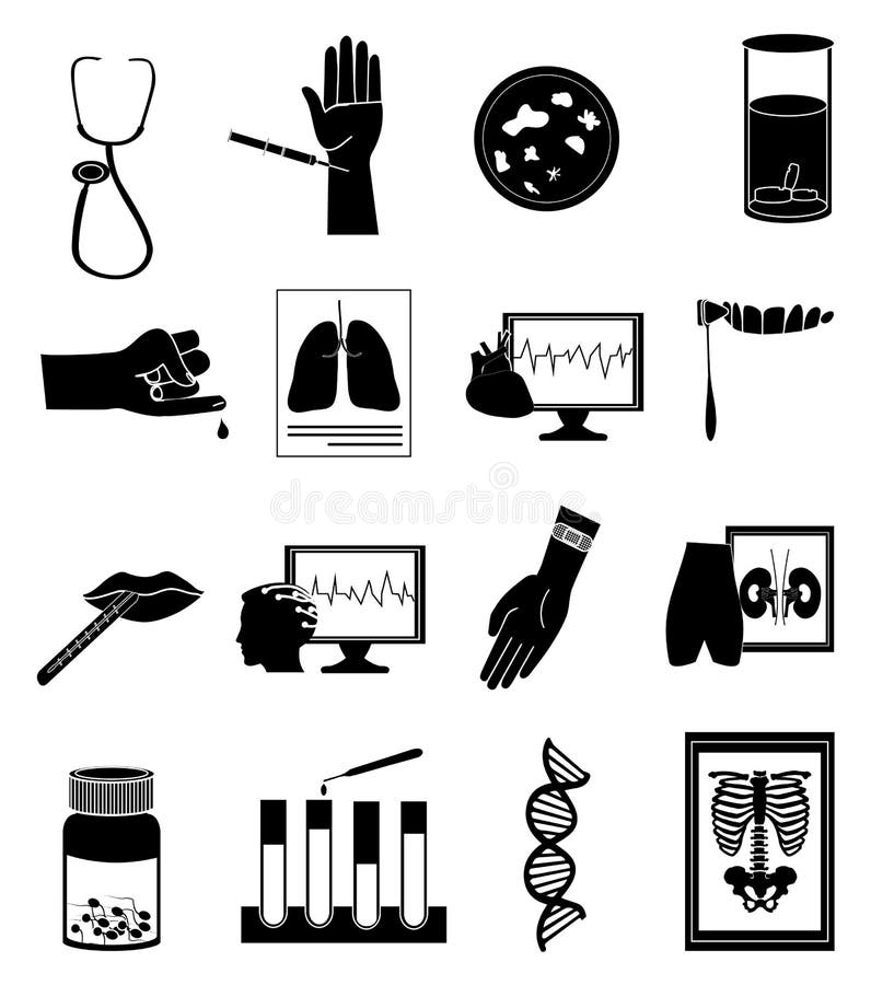 Medical tests icons set stock vector. Illustration of pills - 51447756