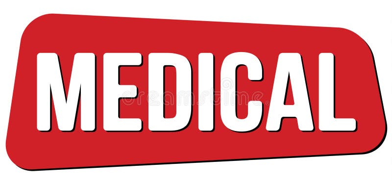 MEDICAL Text on Red Trapeze Stamp Sign Stock Illustration ...