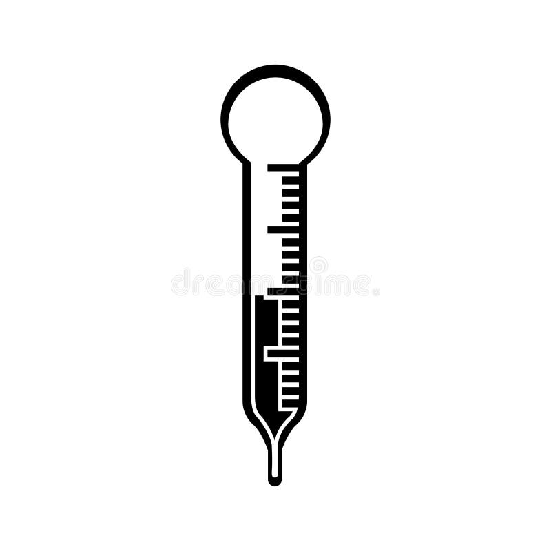 Medical Thermometer Icon Pictogram Stock Vector - Illustration of ...