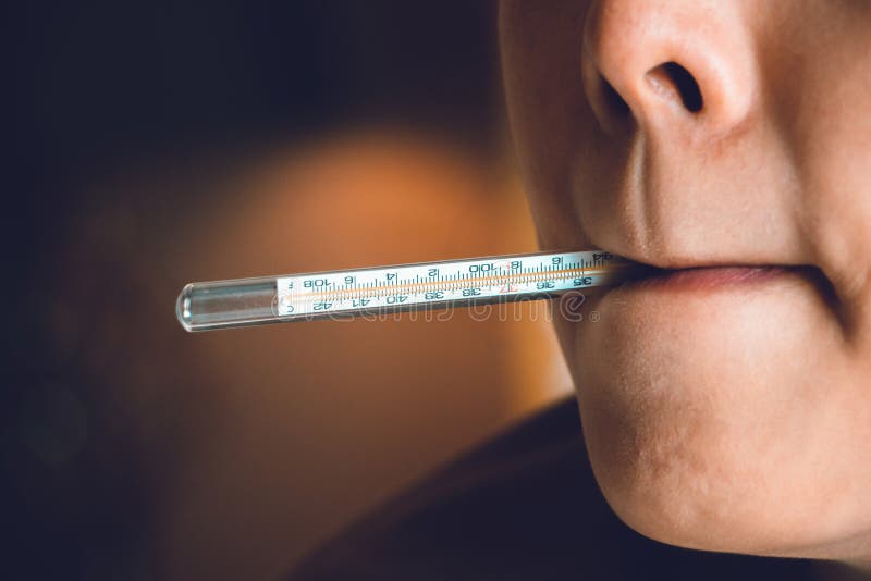 Medical Thermometer Scan Use To Measure The Patient Temperature Stock