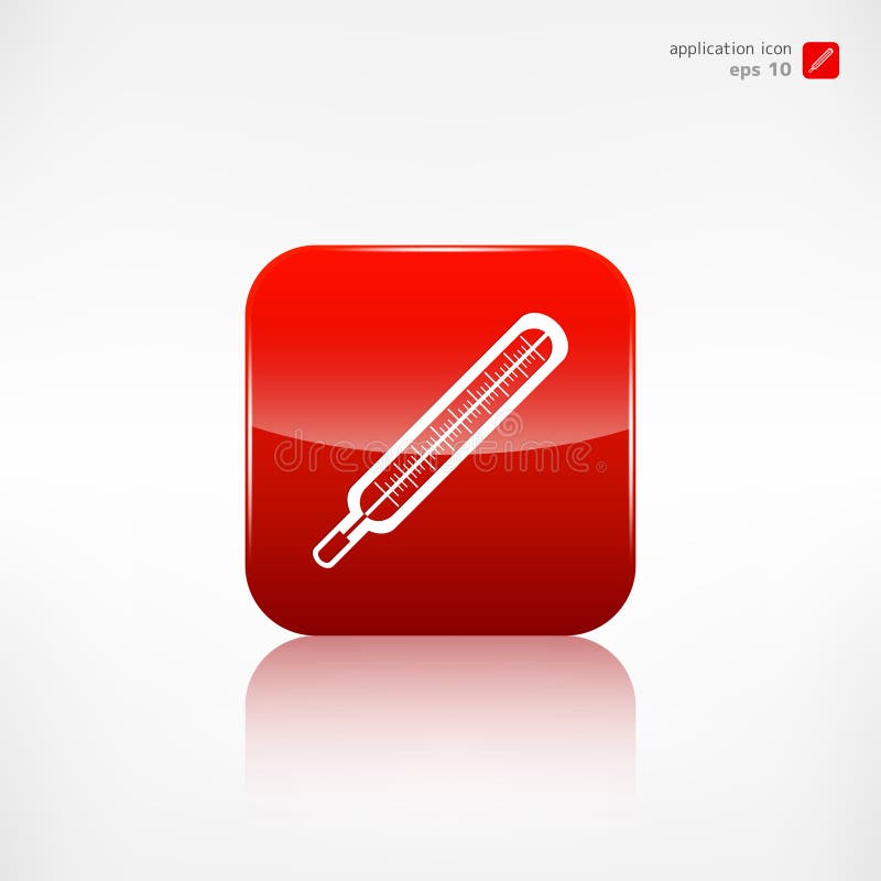 Medical Thermometer Web Icon. Application Button. Stock Vector ...