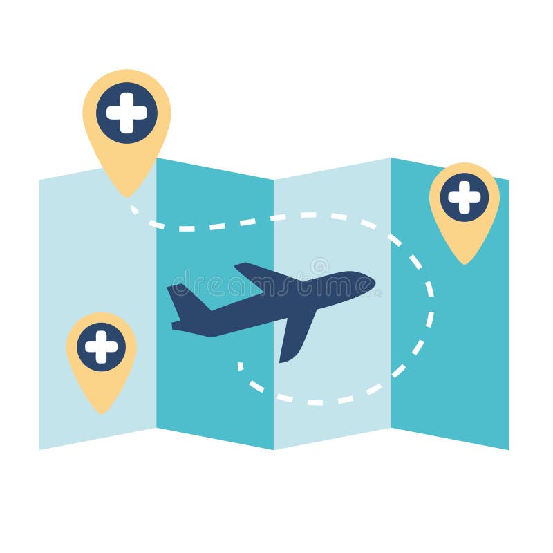 Medical Tourism Travel Map stock illustration. Illustration of medical ...