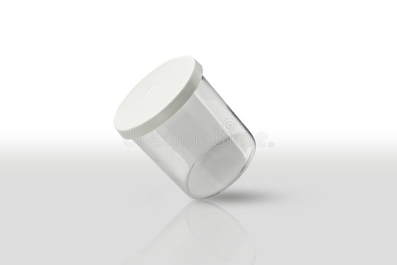 Medical Transparent Plastic Container with White Lid Stock Image ...