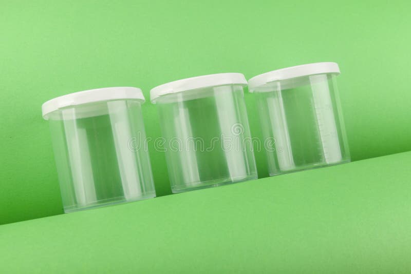 Medical Transparent Plastic Container with White Lid Stock Image ...