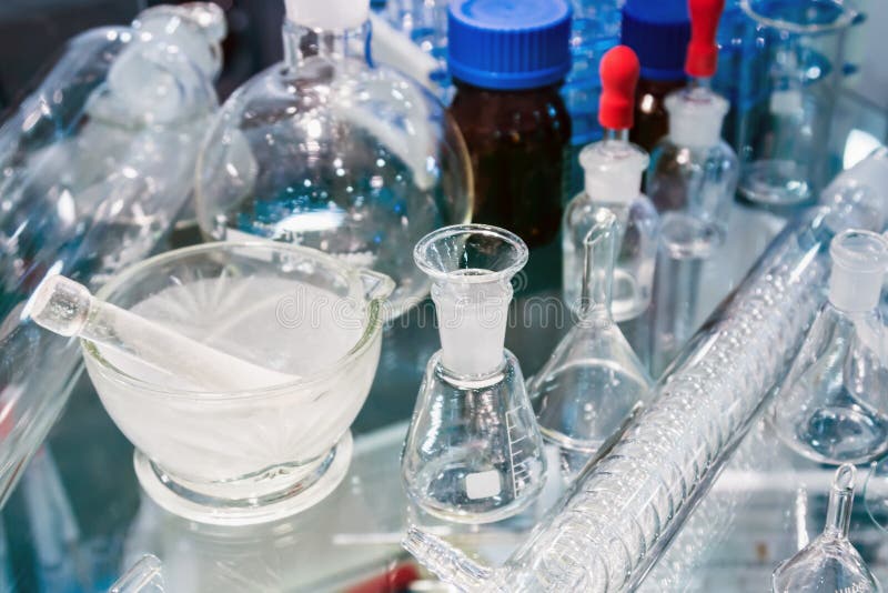 Medical Tubes and Flasks in the Laboratory Stock Image - Image of ...