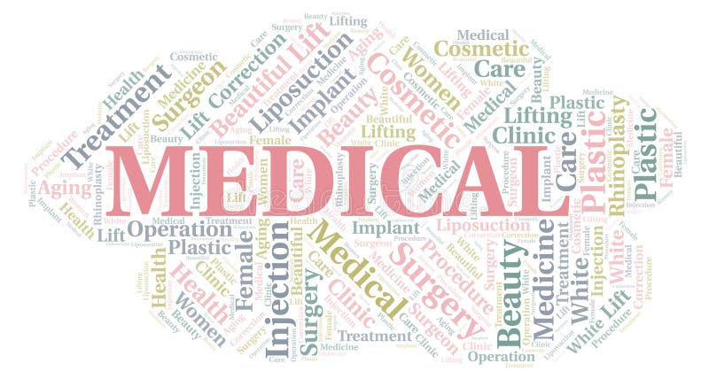Medicine Typography Word Cloud Create with the Text only. Stock ...