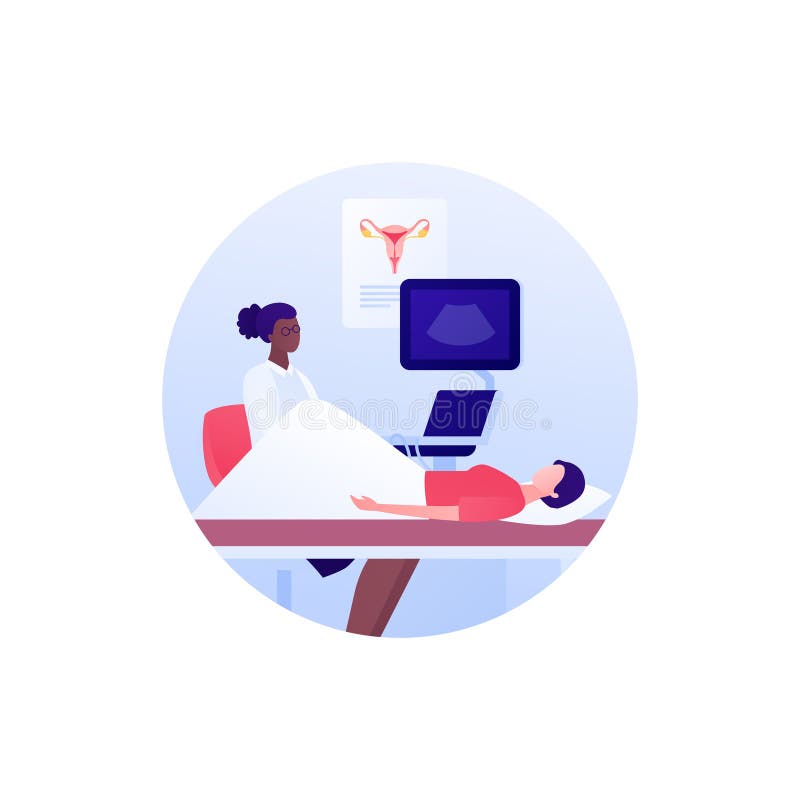 Ultrasound Of The Uterus Pregnant Ultrasound Doctor Examine Uterus
