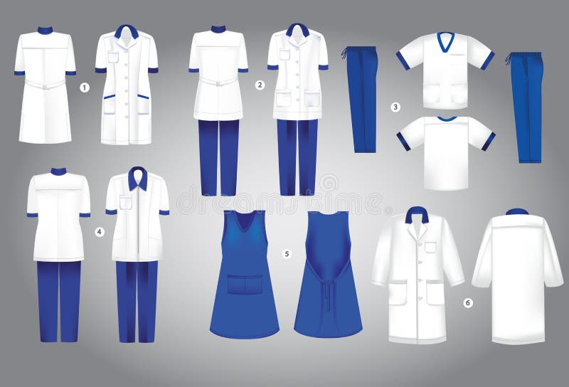 Medical Uniform Collection 1.clothes for Work Stock Vector ...