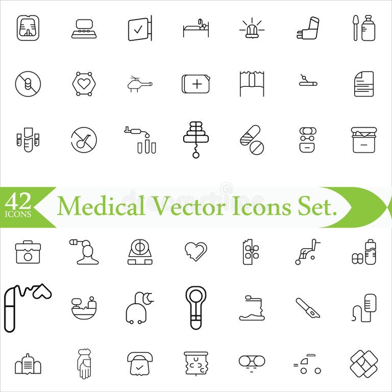 Medical Vector Icons Set stock vector. Illustration of technology ...