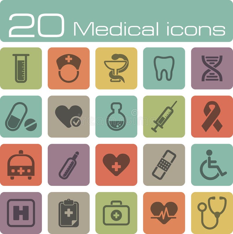 Medical vector icons set stock vector. Illustration of glossy - 38885764