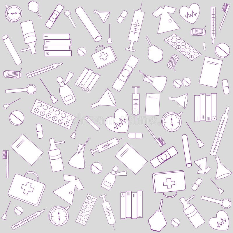 Medical Vectors Seamless Pattern Stock Vector - Illustration of doctor ...