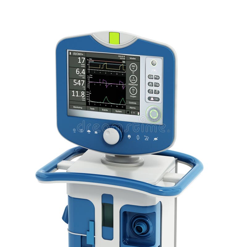 Medical Ventilator Device Isolated on White Background. 3D Illustration ...