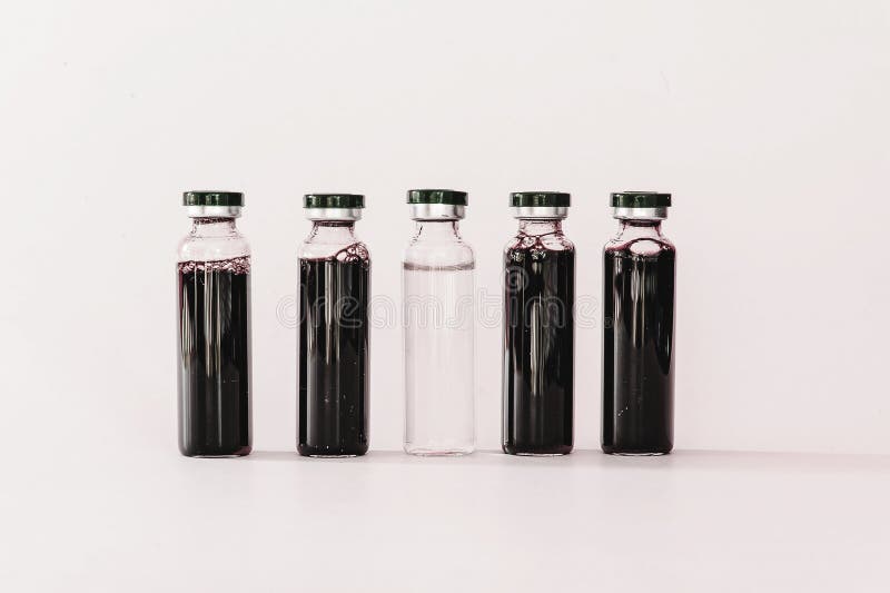 Medical vials with extract stock image. Image of group - 85407237