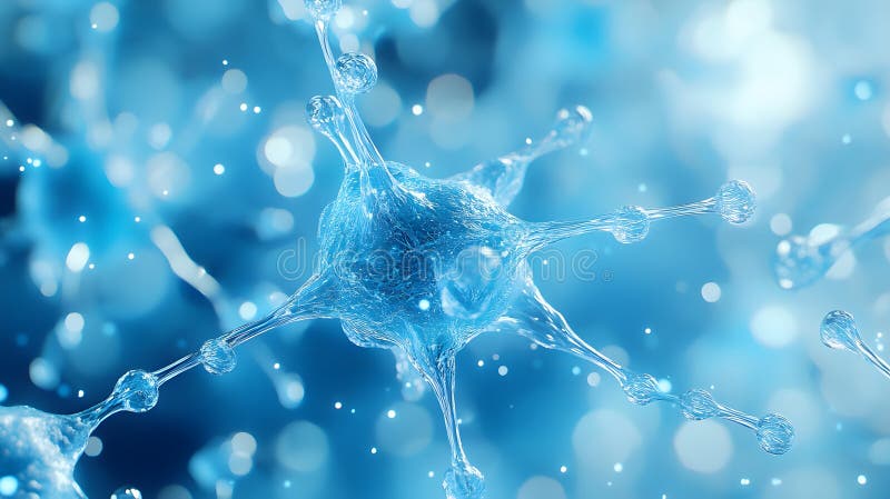 Medical Virus Cell Rendered in Light Blue Shows Detailed Microscopic ...