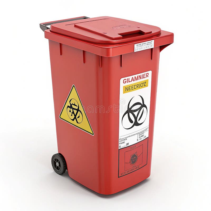 Medical Waste Disposal Bin with Biohazard Symbol Stock Illustration ...