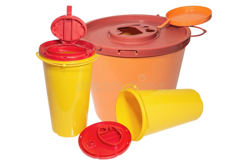 Medical Waste Disposal Containers Stock Photo - Image of healthcare ...