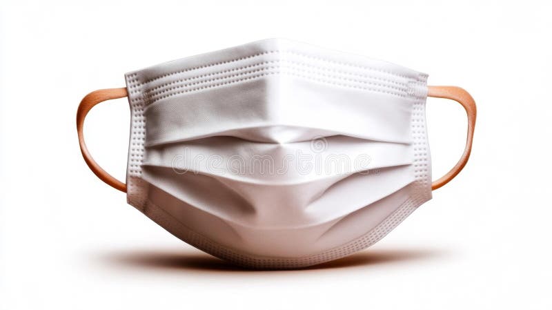 Medical White Surgical Mask Isolated on White Background Stock ...