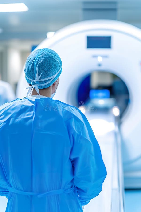 Medical Worker and MRI Machine in a Medical Facility Environment Stock ...