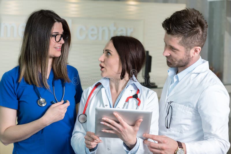 Medical workers in clinic stock image. Image of clinical - 74834431