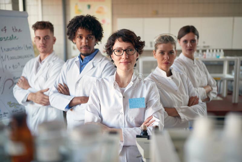 Medical Workers in Laboratory Stock Image - Image of corona ...