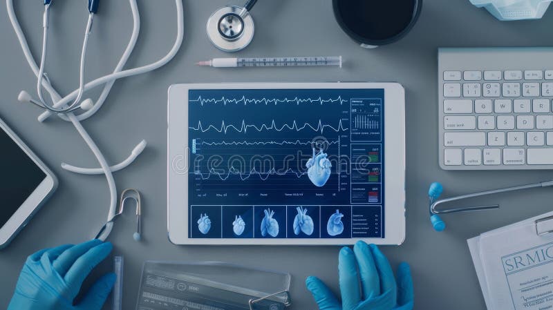 The Medical Tablet Workspace.AI Generated Image Stock Photo - Image of ...