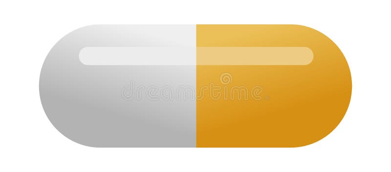 Yellow Capsule Characters with Shadows. Cute Happy Smiling Pill Stock ...