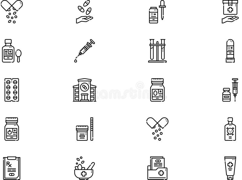 Medicaments Icons Collection is a Vector Illustration with Editable ...