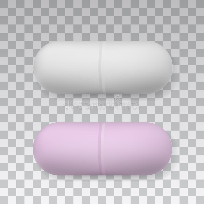 Medicaments Top View Vector of a Red and Blue Oval Pill on Transparent ...